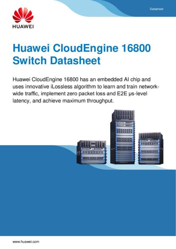 Datasheets / Switch Huawei CloudEngine 16800 con Inteligencia Artificial (AI) – Grupo Datco